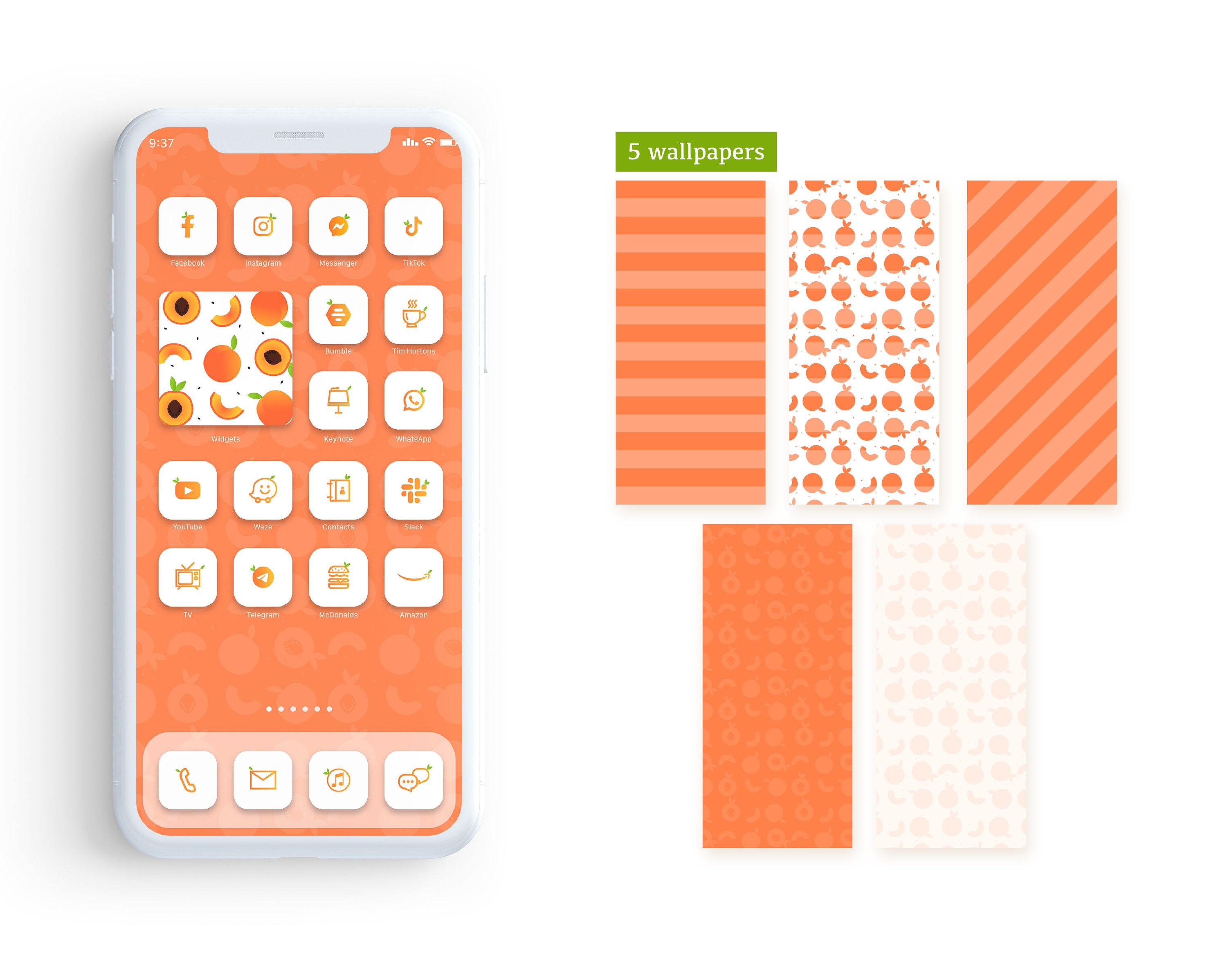 PEACHES N CREAM | Aesthetic Theme for iPhone Ios 14 Customization Kit ...