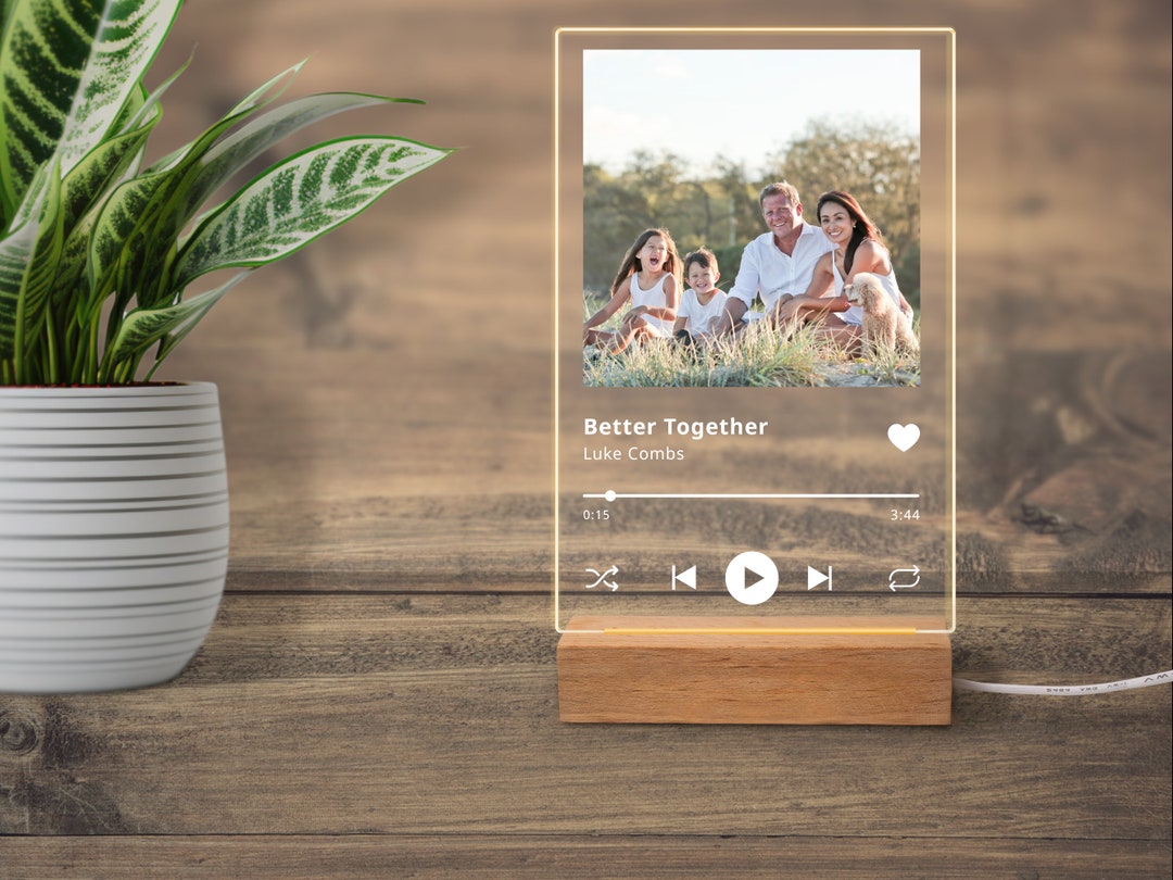 Custom Song Frame Personalized Music Plaque. Custom Night Light, Record ...