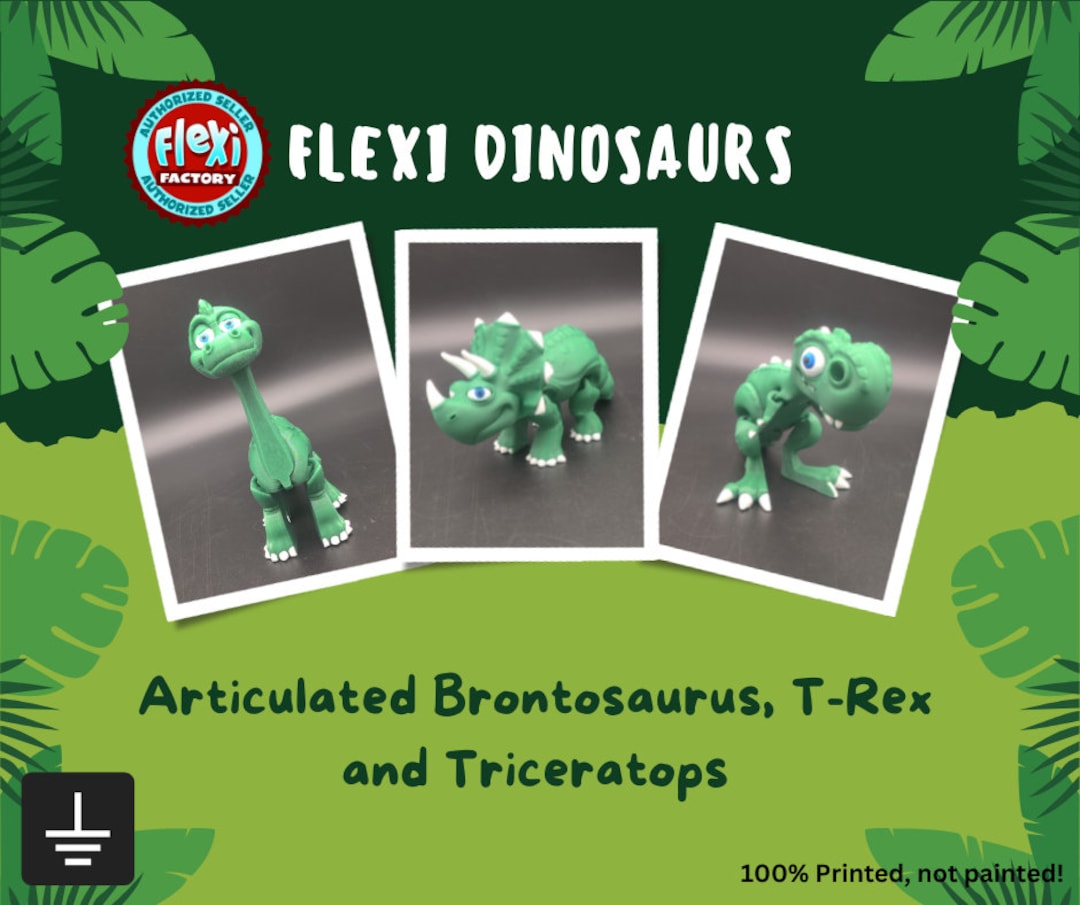 Flexi Factory Dinosaur - T-rex, Brontosaurus, or Triceratops! - Etsy