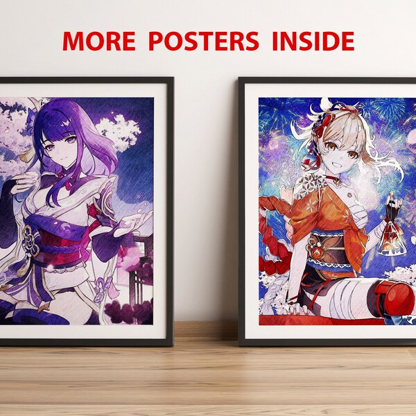 Yoimiya genshin poster - Etsy Nederland
