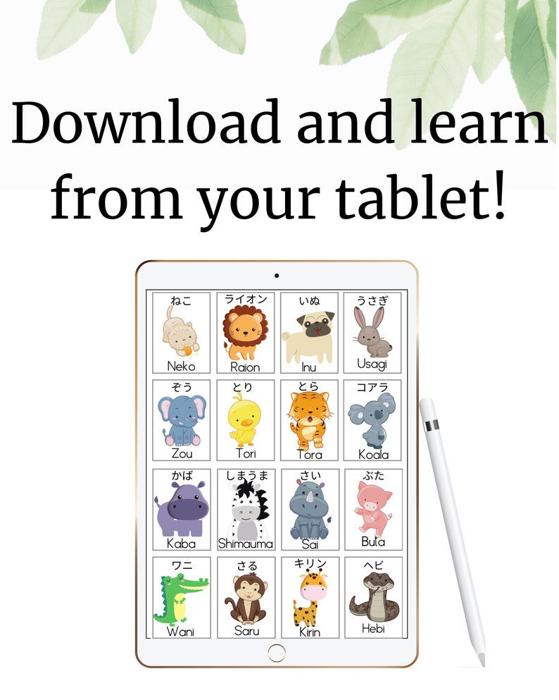 Learn Animals in Japanese 24 Flashcards Hiragana, Katakana and Romaji ...