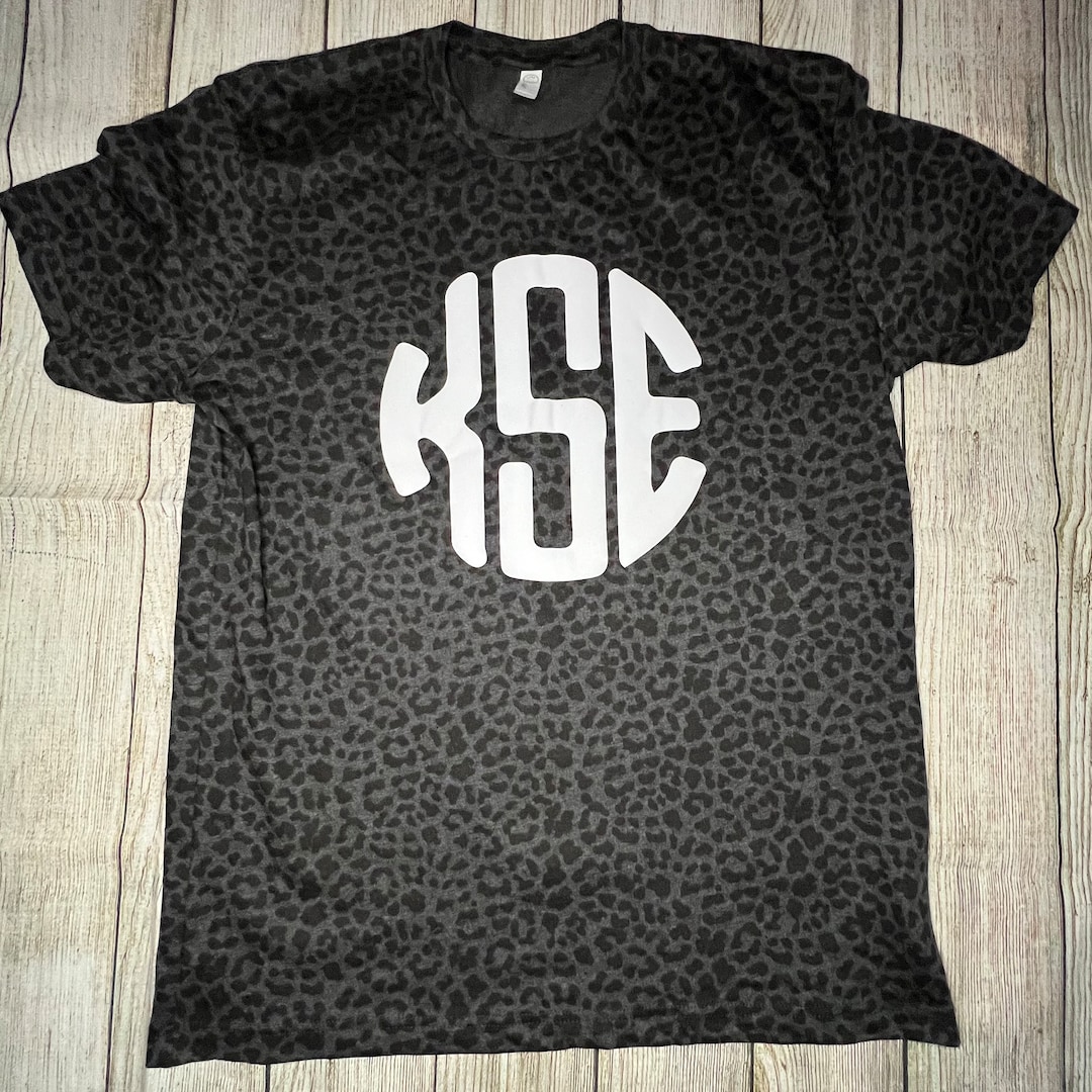 Leopard Monogram Tshirt, Leopard Mama Tshirt, Black Leopard Tshirt ...