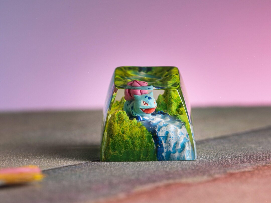 Bulbasaur Pokemon Artisan Keycaps, Custom Resin Keycap for Mechanical ...