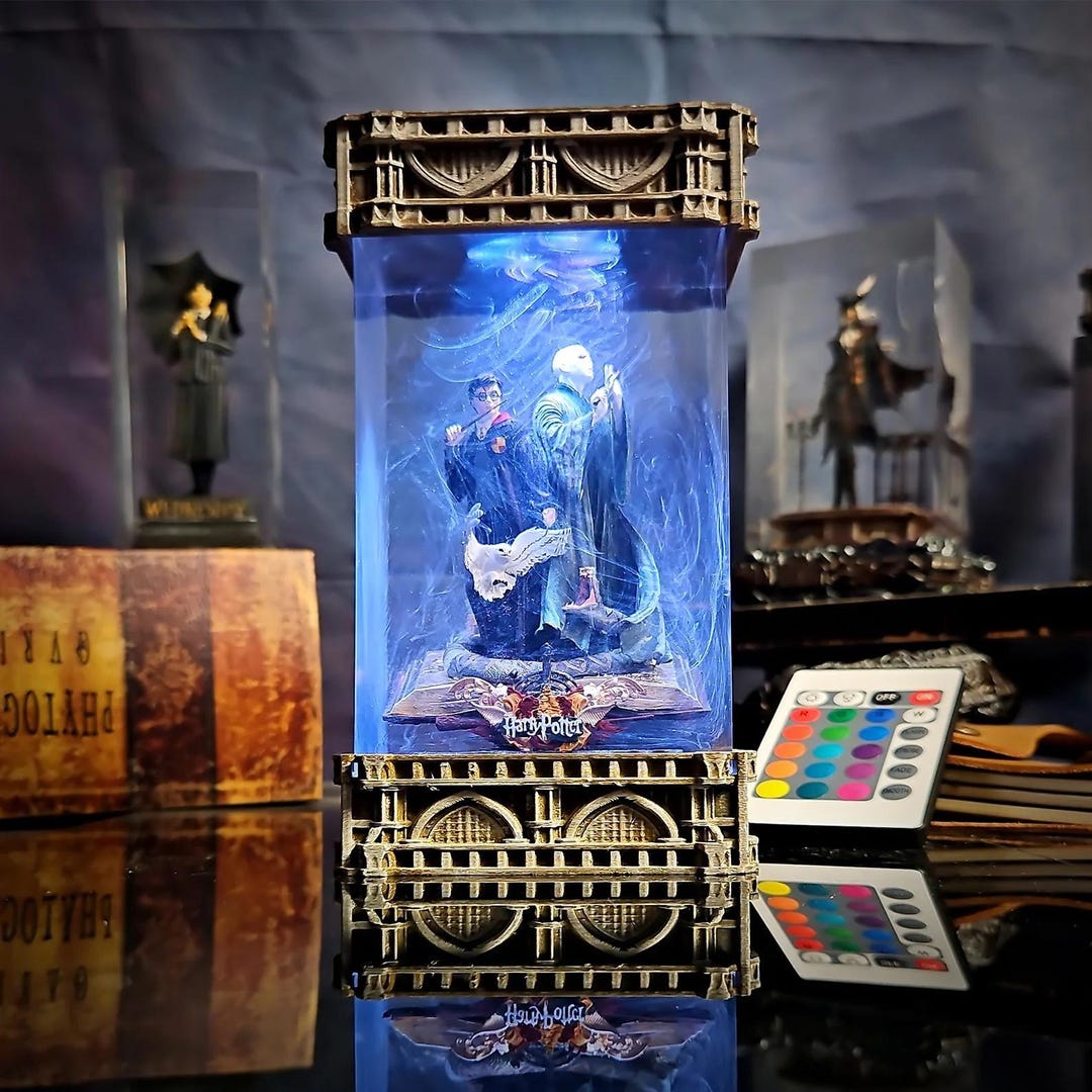 Harry Potter & Lord Voldemort Resin Lamp Resin Epoxy Lamp, Handmade ...