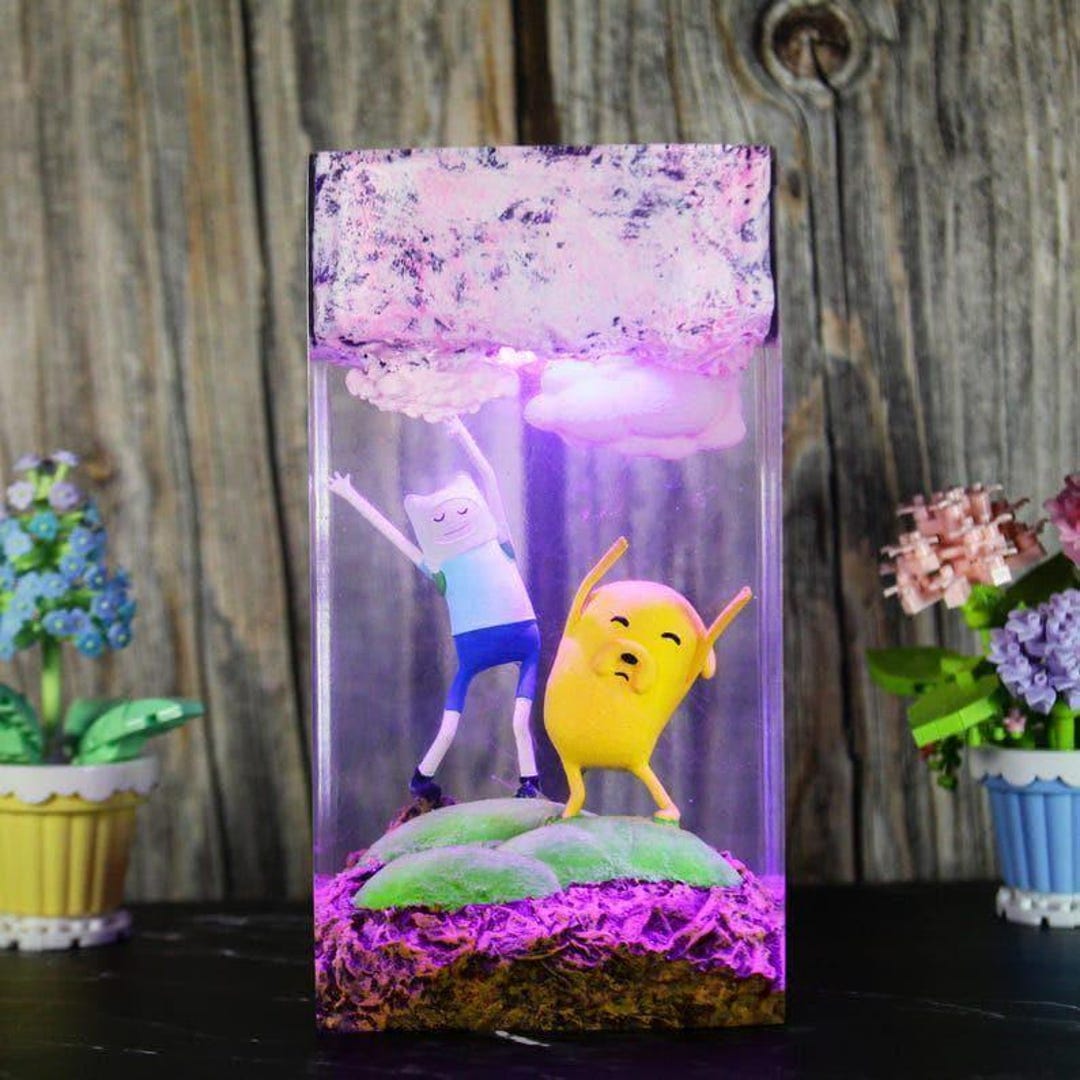 Diorama Adventure Time Resin Lamp, Handmade Lamp for Kids, Unique ...