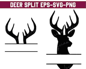 Deer Split Monogram, Deer Split Svg, Deer Split Png, Buckpng Svg, Hunting Png Svg, Antlers Png ...