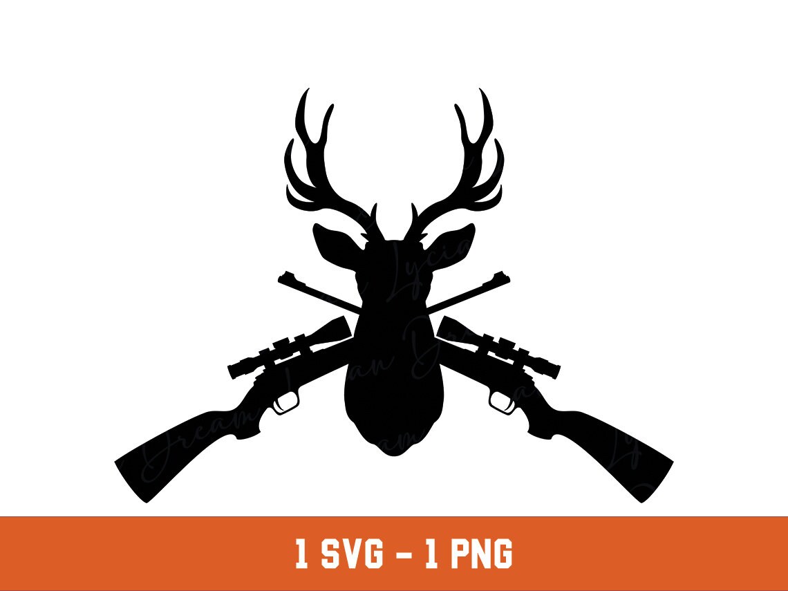 Deer Svg, Hunting Rifle Svg,deer Head, Buck, Hunting Rifles,deer Head ...