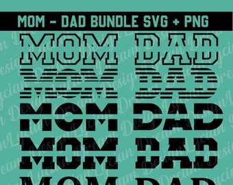 Mom Dad Split Monogram, Mom Monogram Svg, Dad Monogram Svg - Etsy