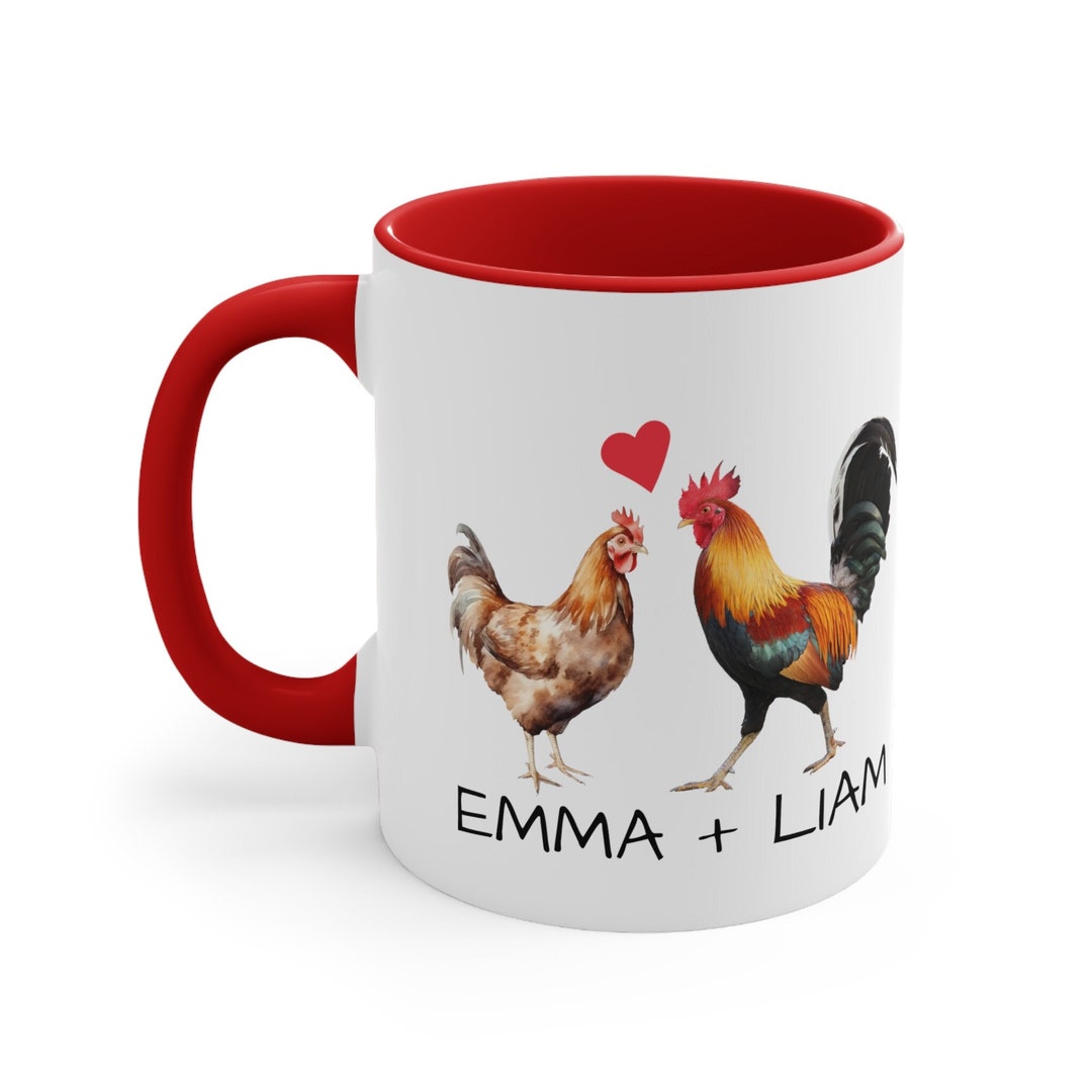 Customizable Valentines Day Chickens Mug, Chicken Farm Mug, Farmer Mug ...