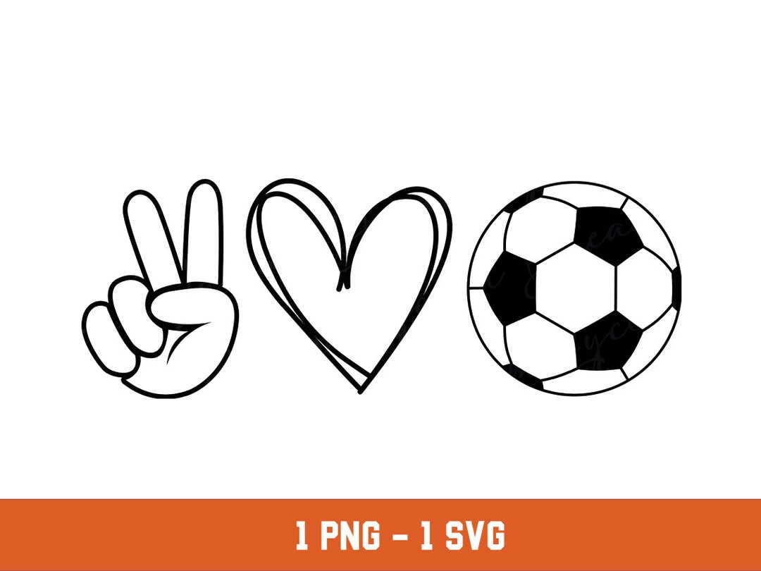 Soccer Love Peace Sign: PNG SVG (digital Download) - Etsy
