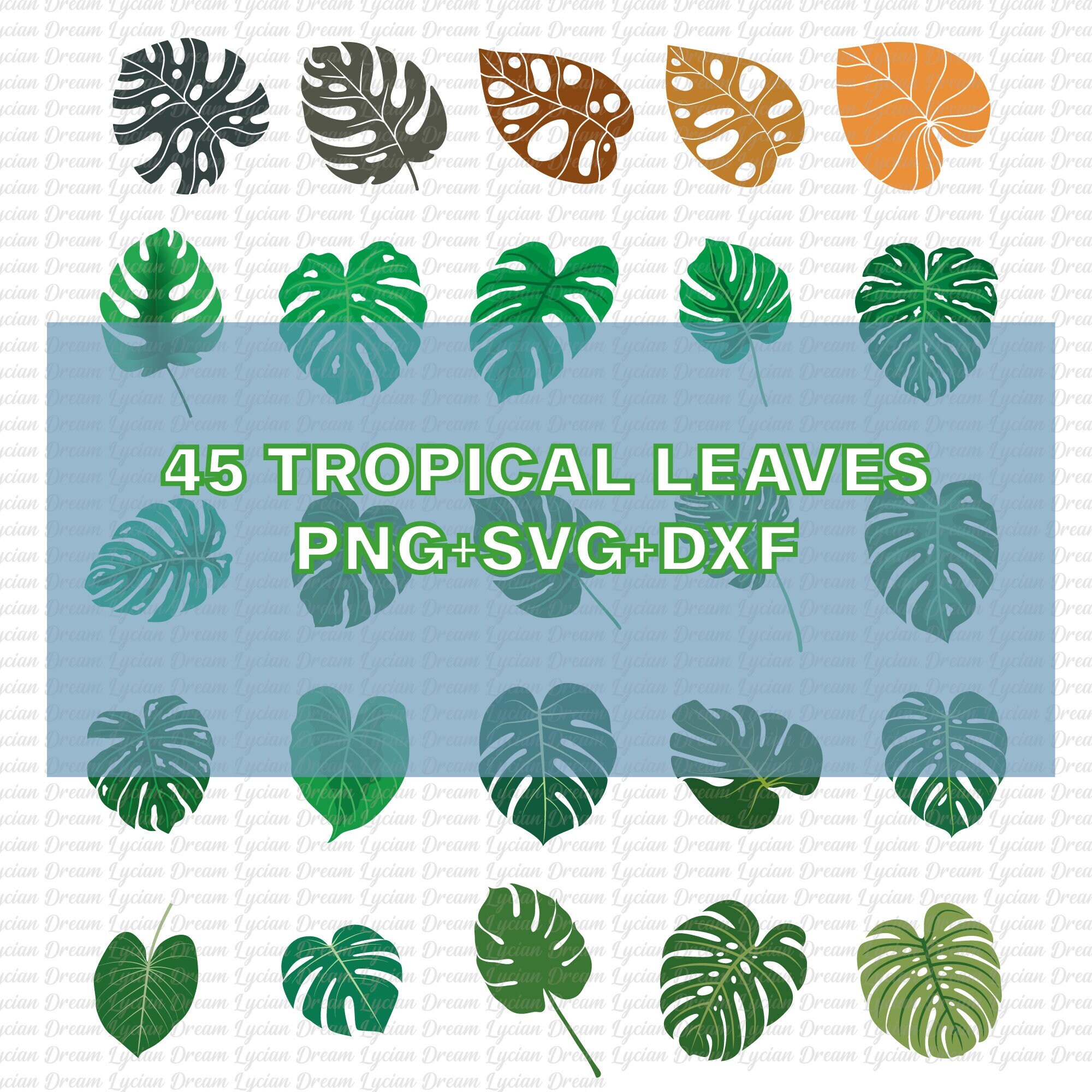 45 Tropical Leaves Svg, Tropical Leaves Bundle, Monstera Leaf SVG ...