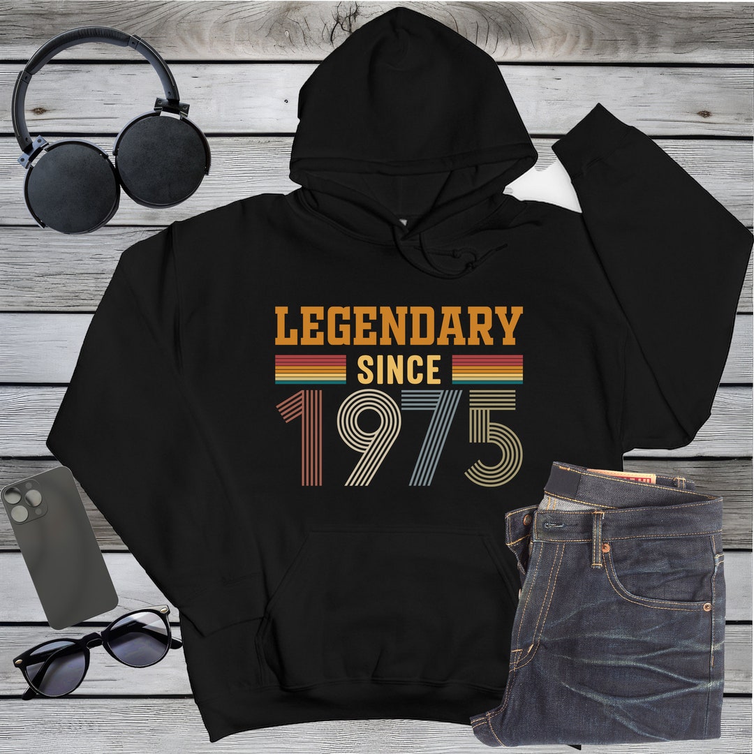 Legendary Since 1975 Hoodie - Retro Birthday Sweatshirt - Etsy