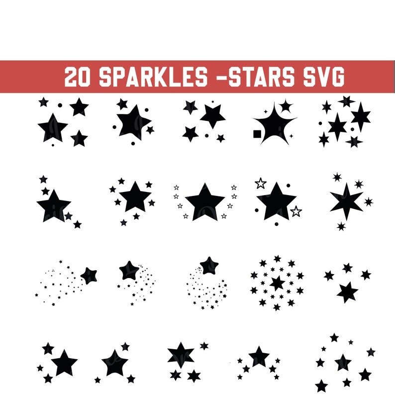 Stars Svg Stars Cut File Galaxy Svg Stars Clipart Instant - Etsy