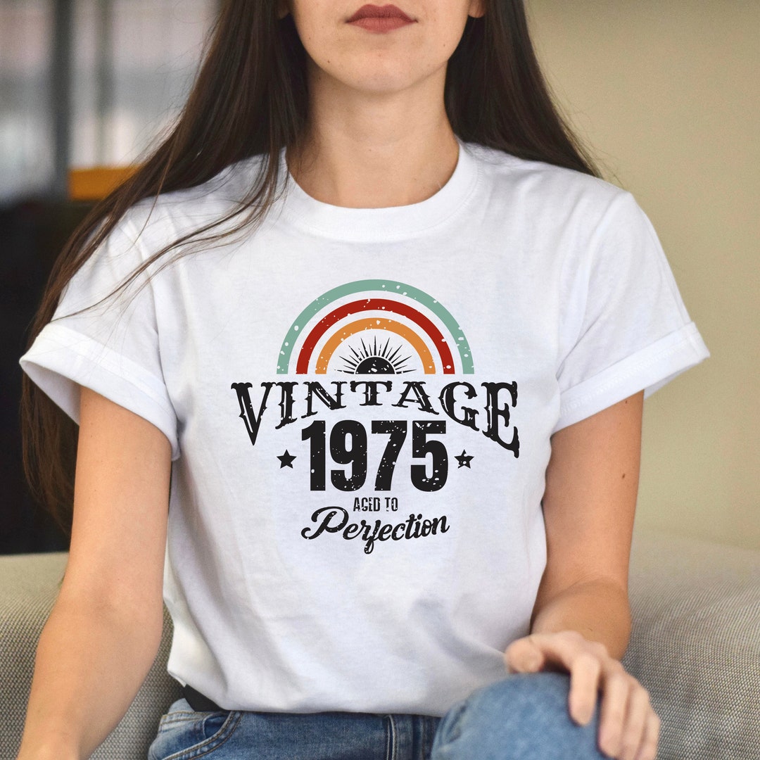 Camiseta de cumpleaños de 1975, camiseta vintage de cumpleaños de 1975 ...