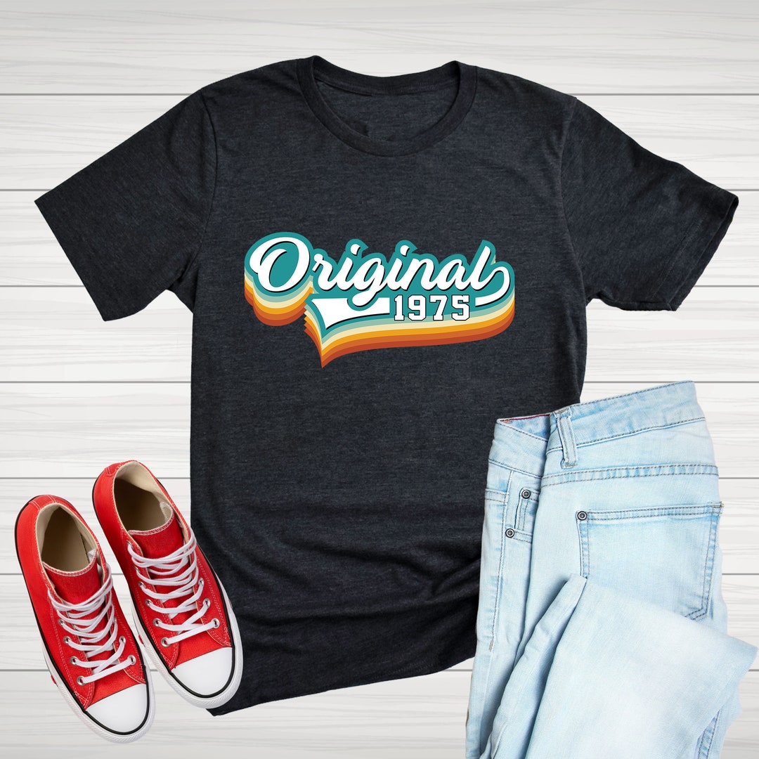 Camiseta de cumpleaños de 1975, camiseta vintage de cumpleaños de 1975 ...