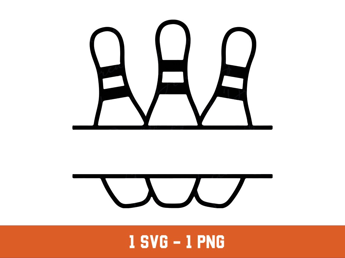 Bowling Split Monogram,bowling Pins Name Frame, Bowling Pin Png,bowling ...
