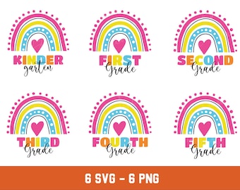 Back to School Svg Bundle, Kindergarten Svg, First Grade Svg, Second ...