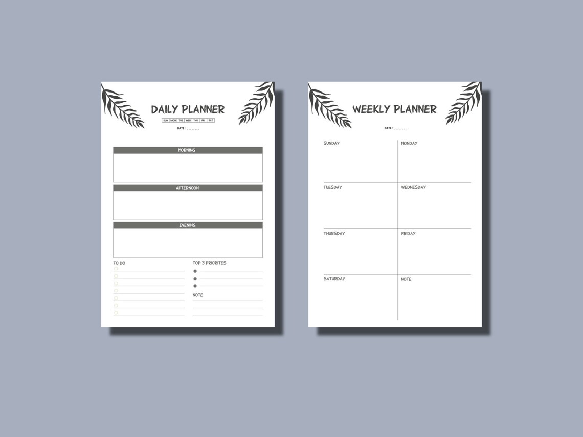 Daily Weekly Planner Printable - Etsy