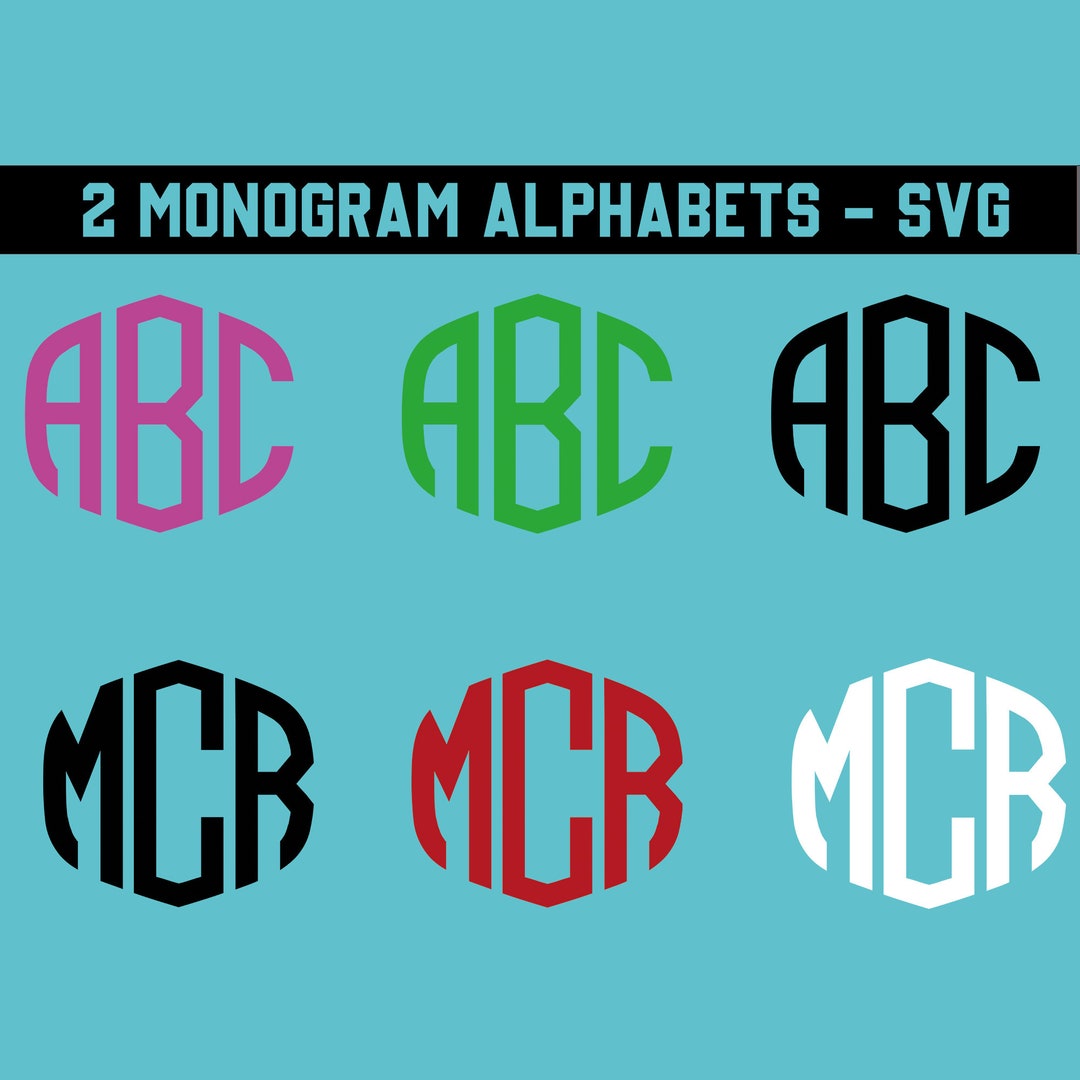 Monogram SVG, Monogram SVG Bundle, 2 Monogram Alphabets, Monogram ...