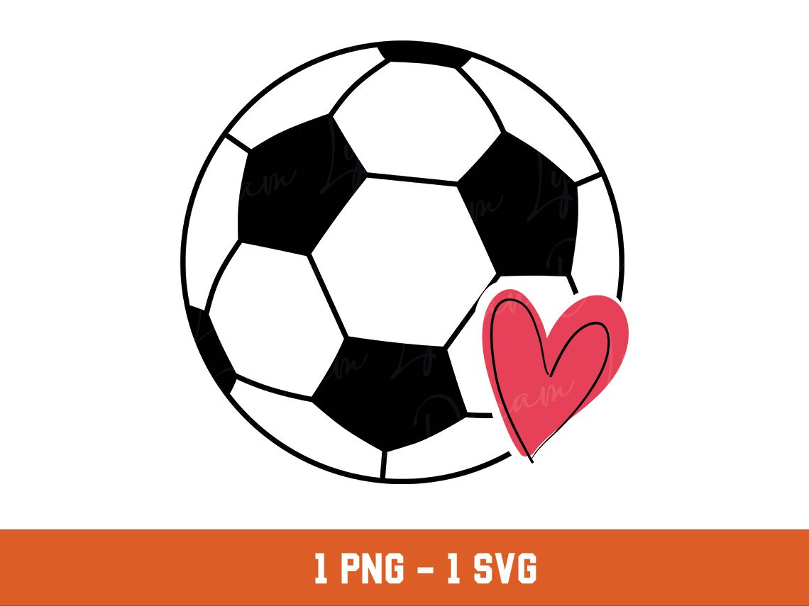 Soccer Ball With Heart Png, Soccer Ball With Heart Svg - Etsy