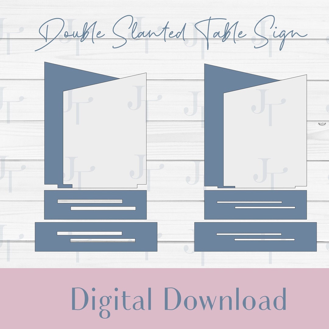 Table Sign Laser Cut Files, Wedding Sign SVG, Double Sign Laser Cut ...