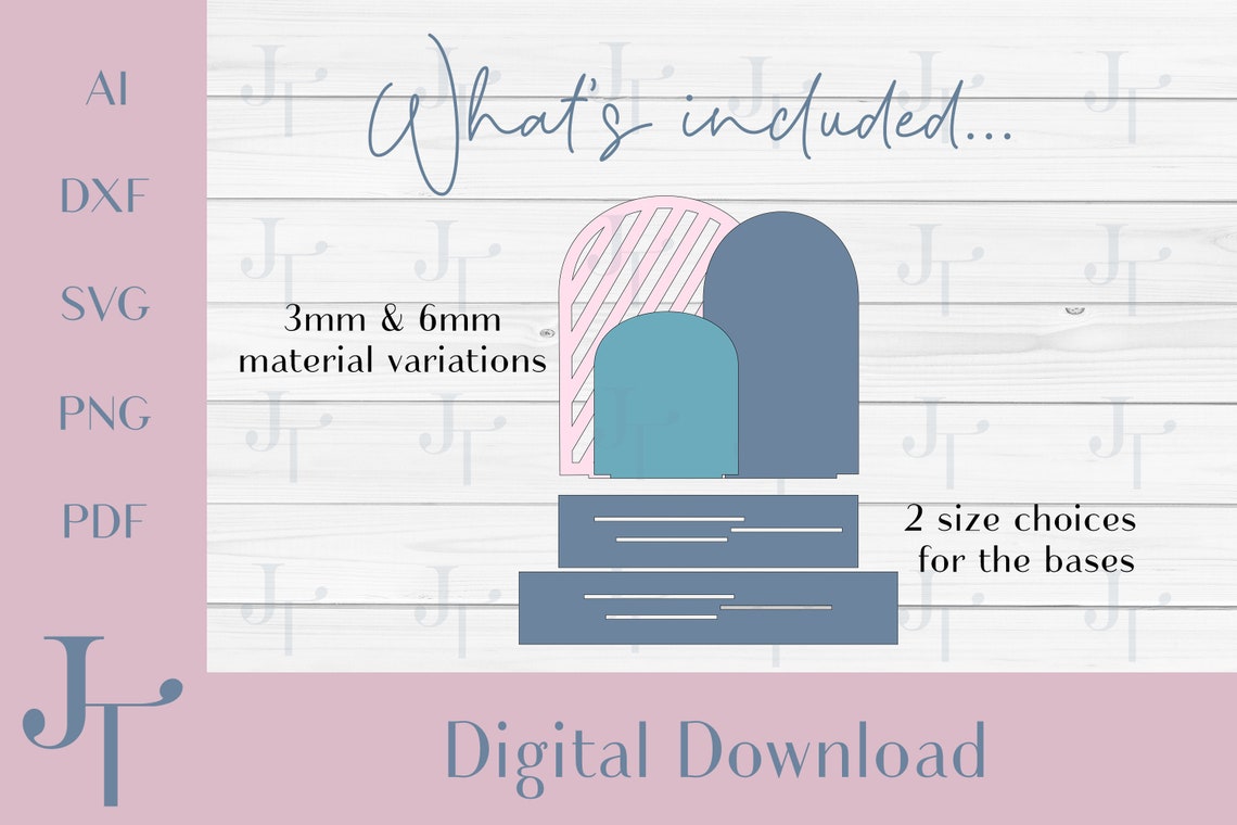 Triple Arch Table Sign Laser Cut File, Arch Sign SVG, Table Number ...