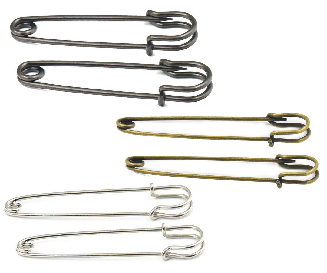 Large Oversized Metal Rust Jewelry Safety Kilt Brooch Pins Sewing 75MM ...