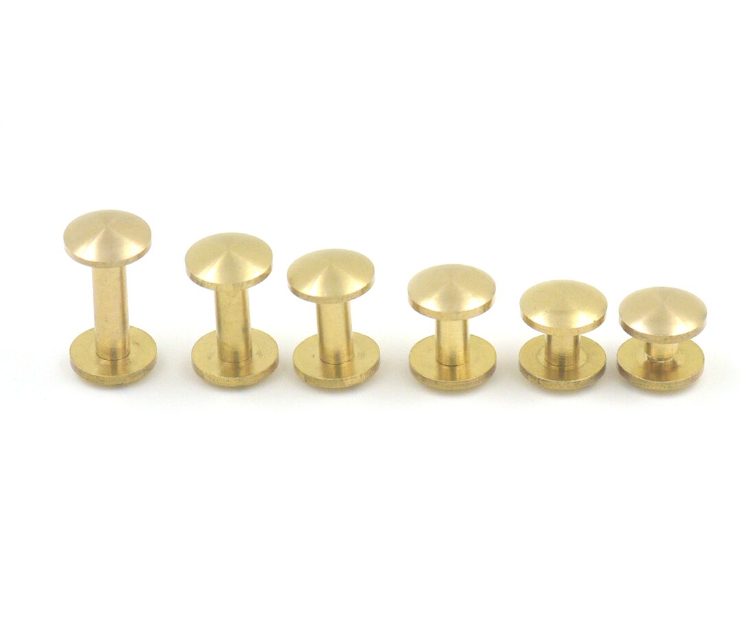 Solid Brass 4/6/8/10/12/15mm Round Button Stud Screw Nail Chicago ...