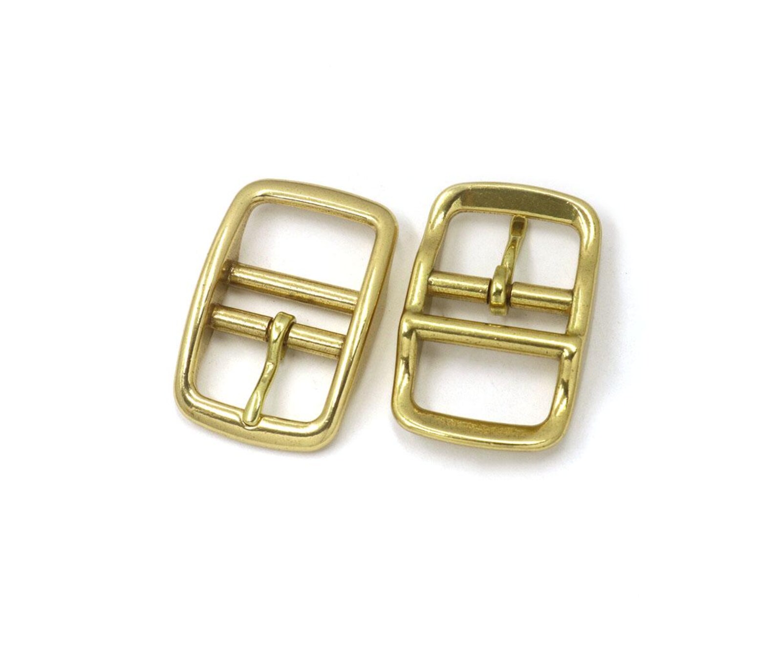 Brass Center Roller Double Bar Buckles 28mm 1 Die Cast Adjustable Strap ...