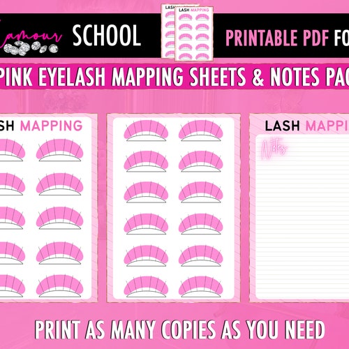 Lash Map Sheets Printable Lash Mapping Sheets Eyelash | Etsy Australia