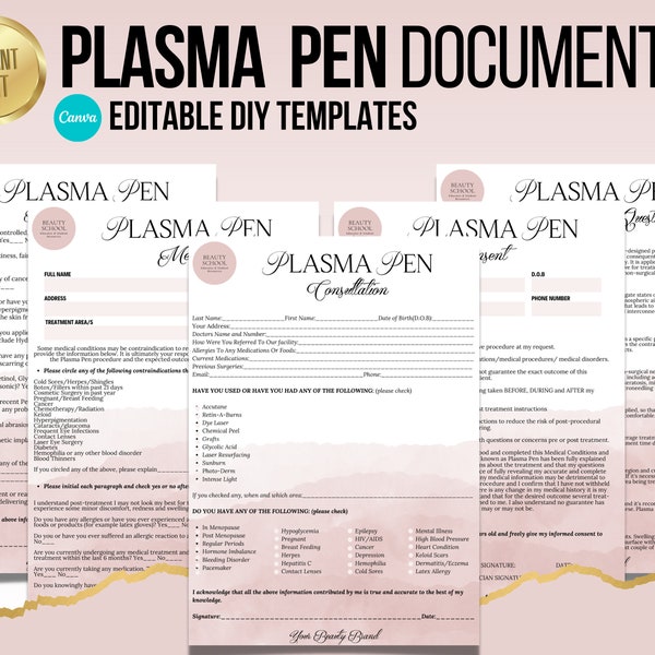 Fibroblast Plasma Pen Consent Forms - Etsy