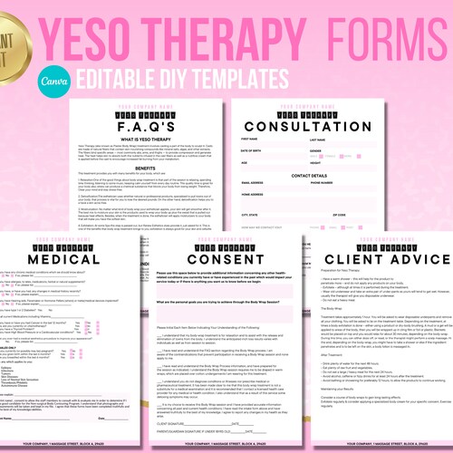 Body Sculpting Client Intake Forms Editable Body Contouring - Etsy
