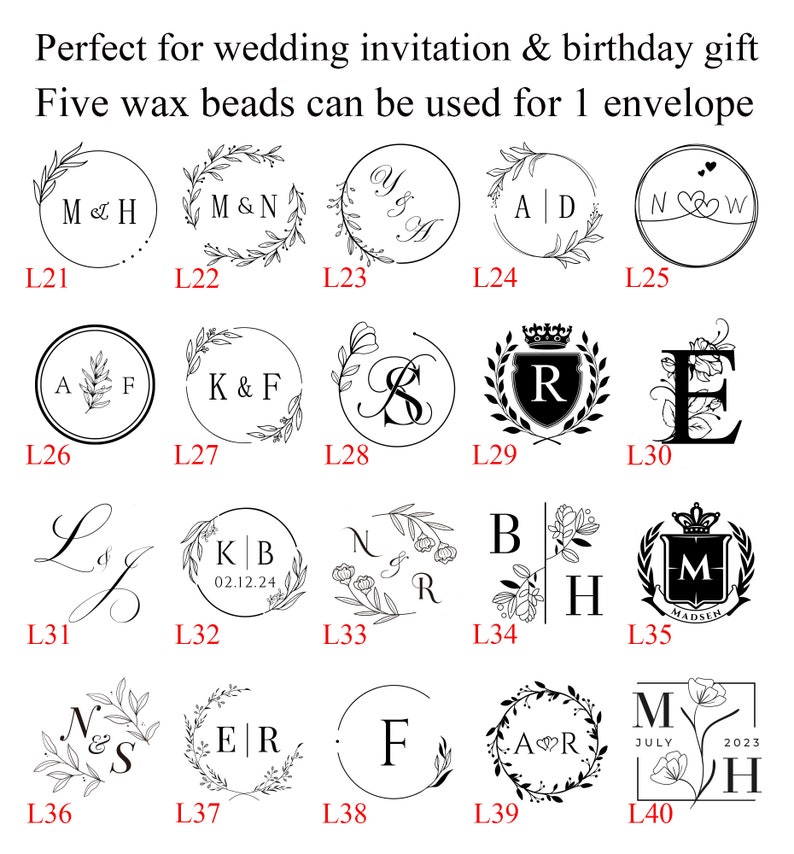 Custom Logo Wax Seal Stamp Kit for Wedding Invitation , Arrive in About ...