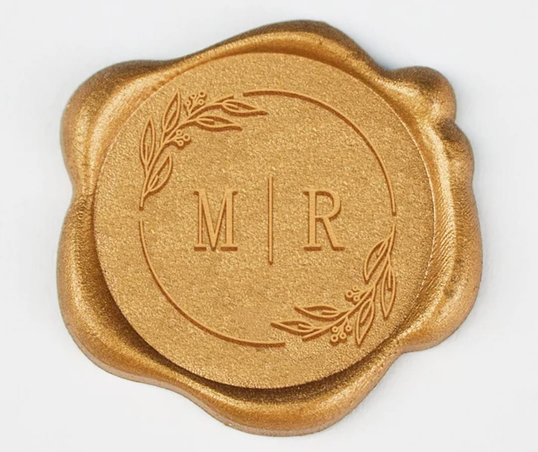 Custom Floral Initial Wax Seal Stamp for Wedding , Couples ...
