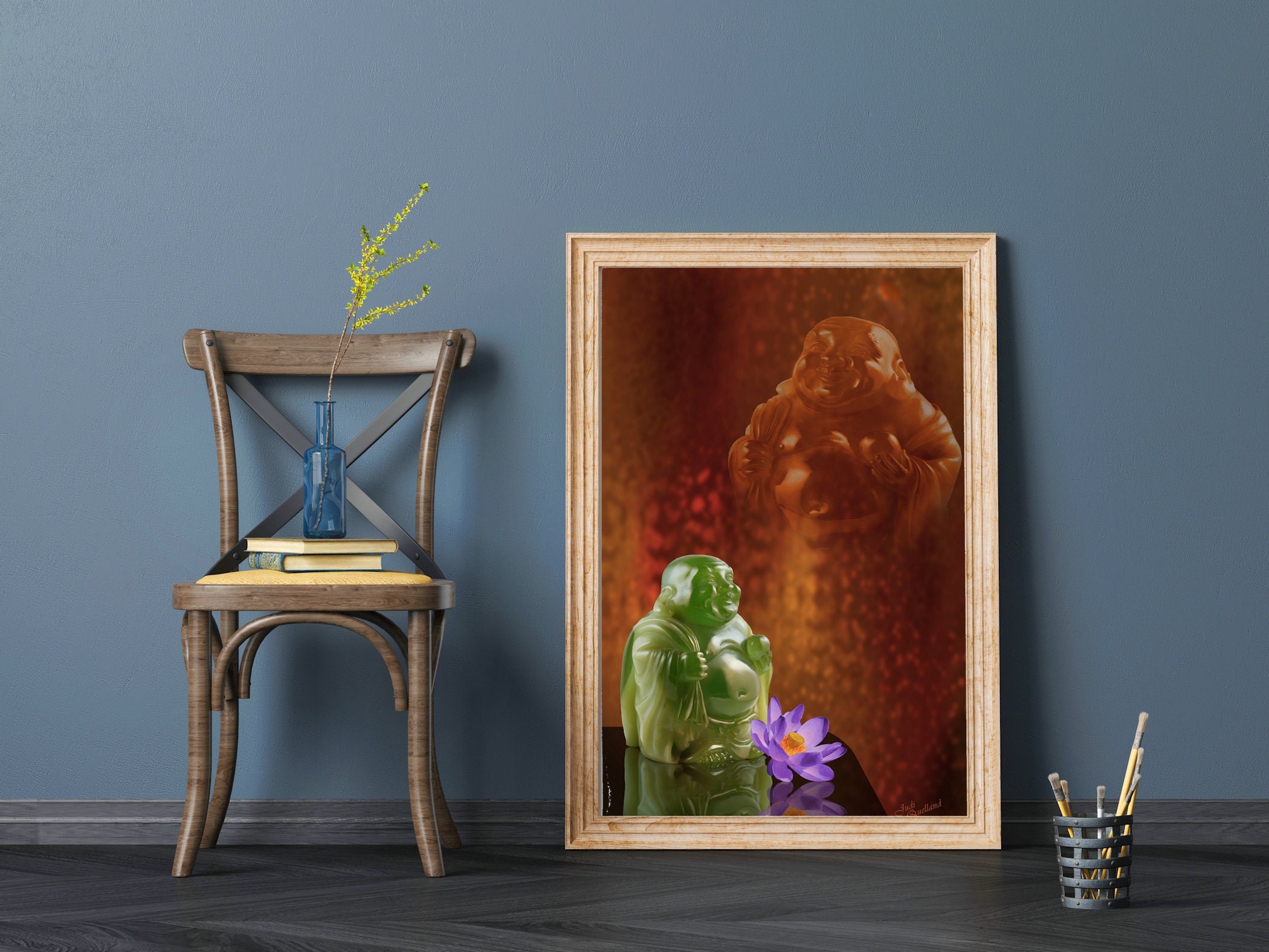 Ho-tei Buddha Arty Photograph, Instant Download, Jade Colored Figurine ...