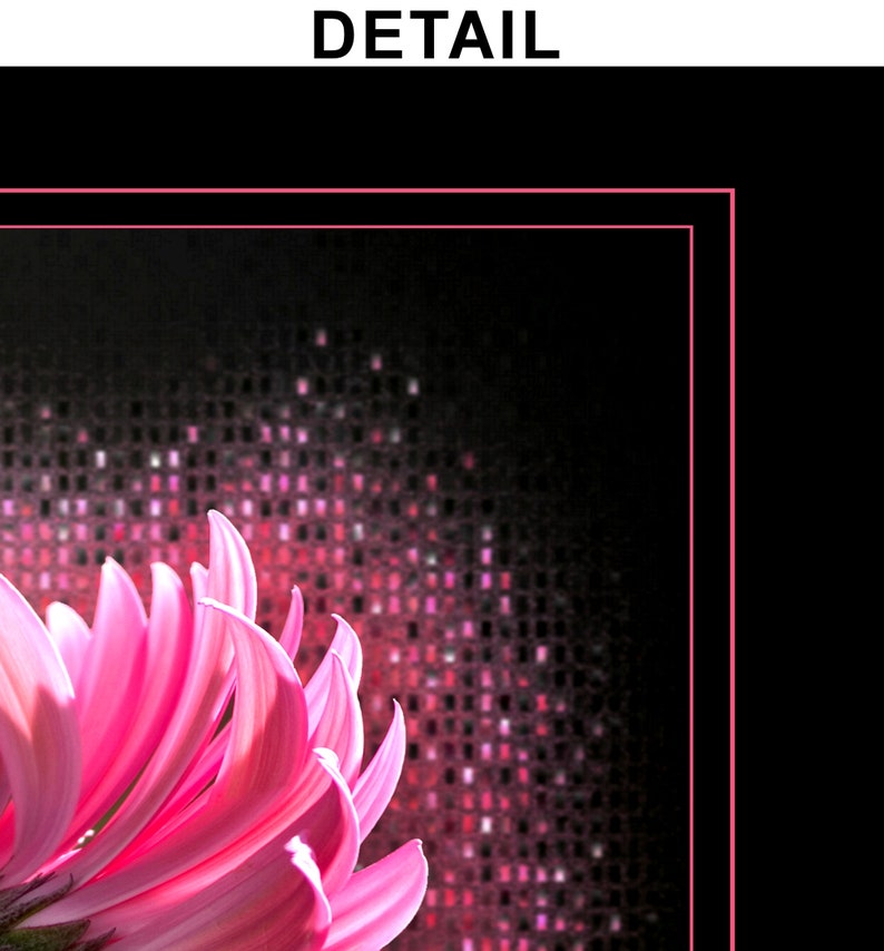 PINK Gerbera Daisy Wall Art Instant Download With a Pixelated ...