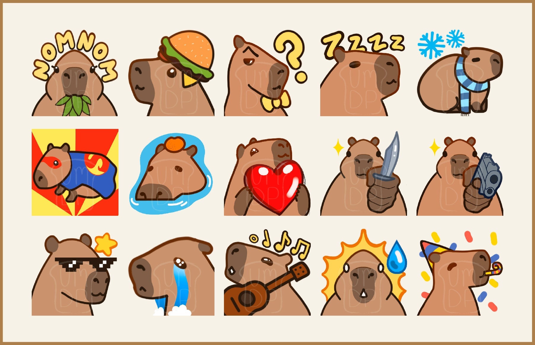 Capybara 15 Emote Pack | Twitch Discord Tiktok Youtube | Digital File ...