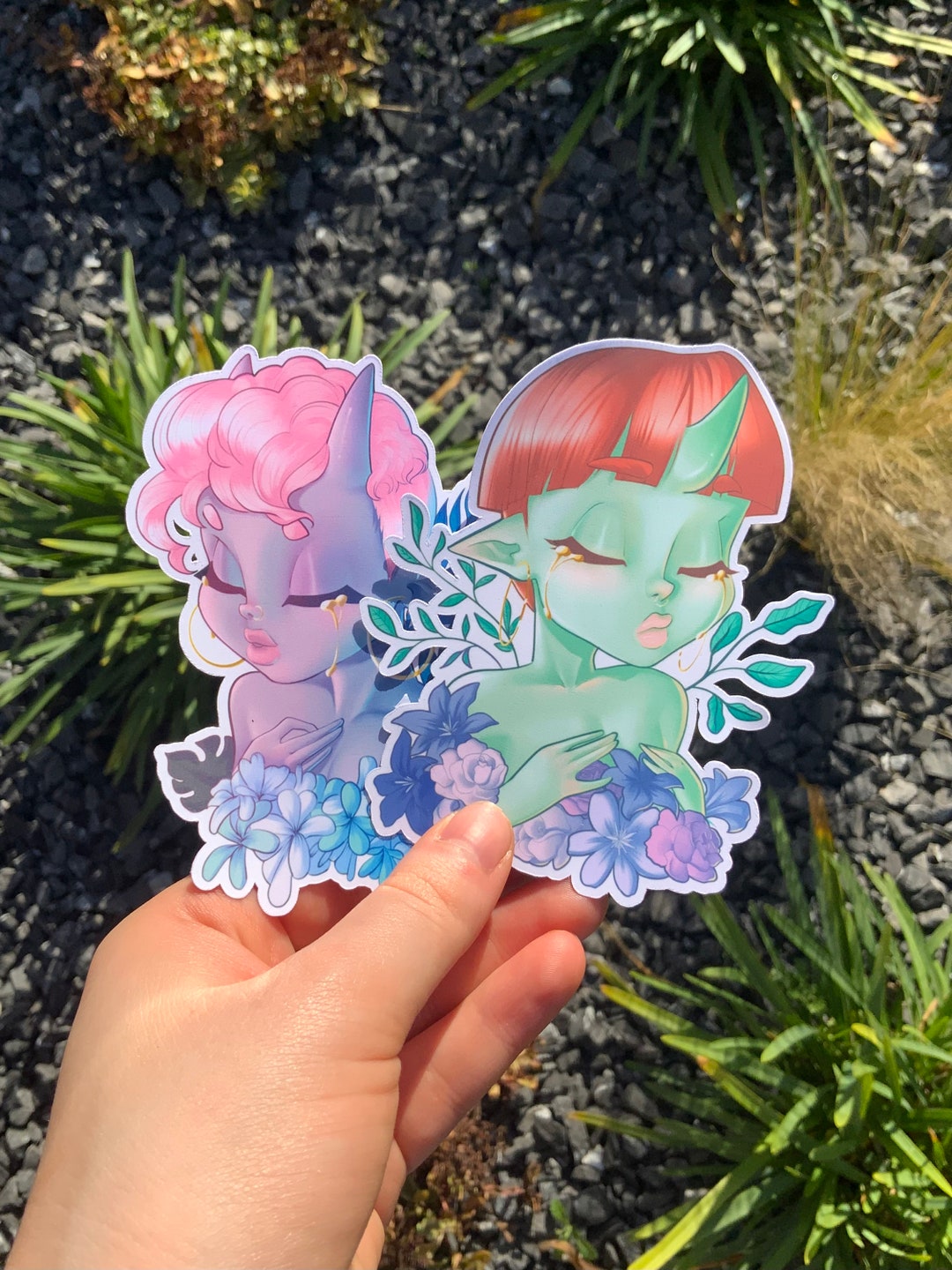 Set of 6 Flower Succubus Stickers | Basic or Holographic | Decoration ...