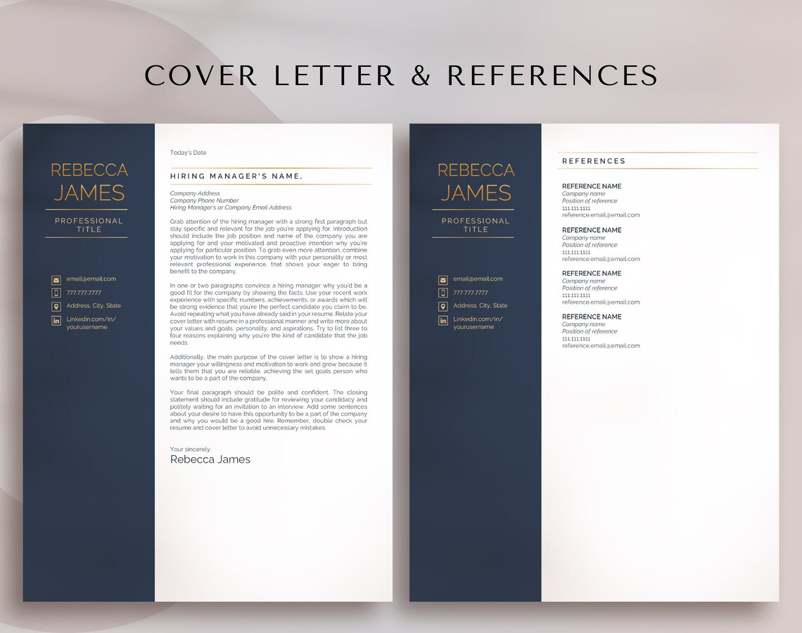 Executive Resume Template for Word, Google Docs, Resume With Photo ...