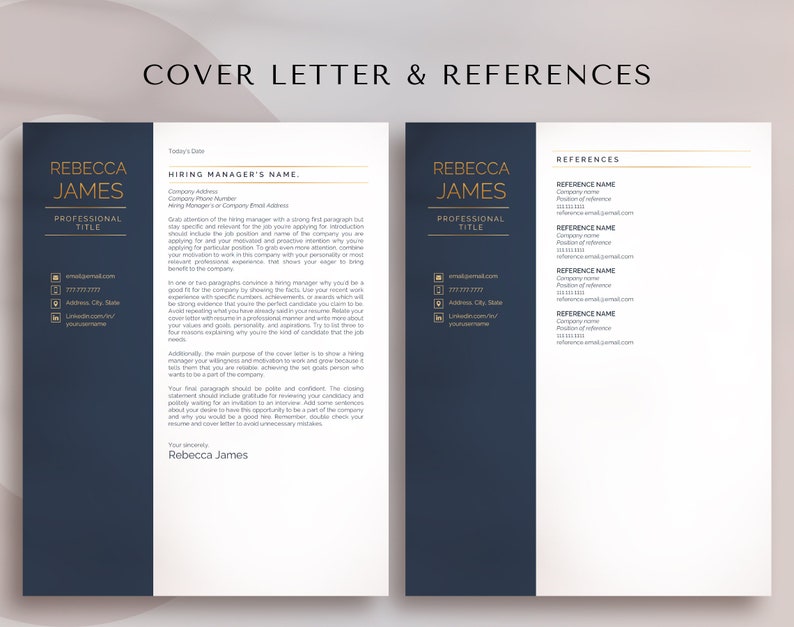 Executive Resume Template for Word, Google Docs, Resume With Photo ...