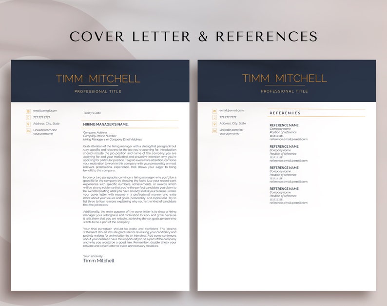 Executive Resume Template for Word, Google Docs, C-level Resume ...