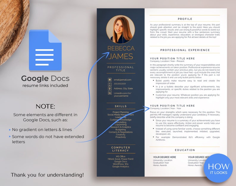 Executive Resume Template for Word, Google Docs, Resume With Photo, Professional CEO CV Template ...