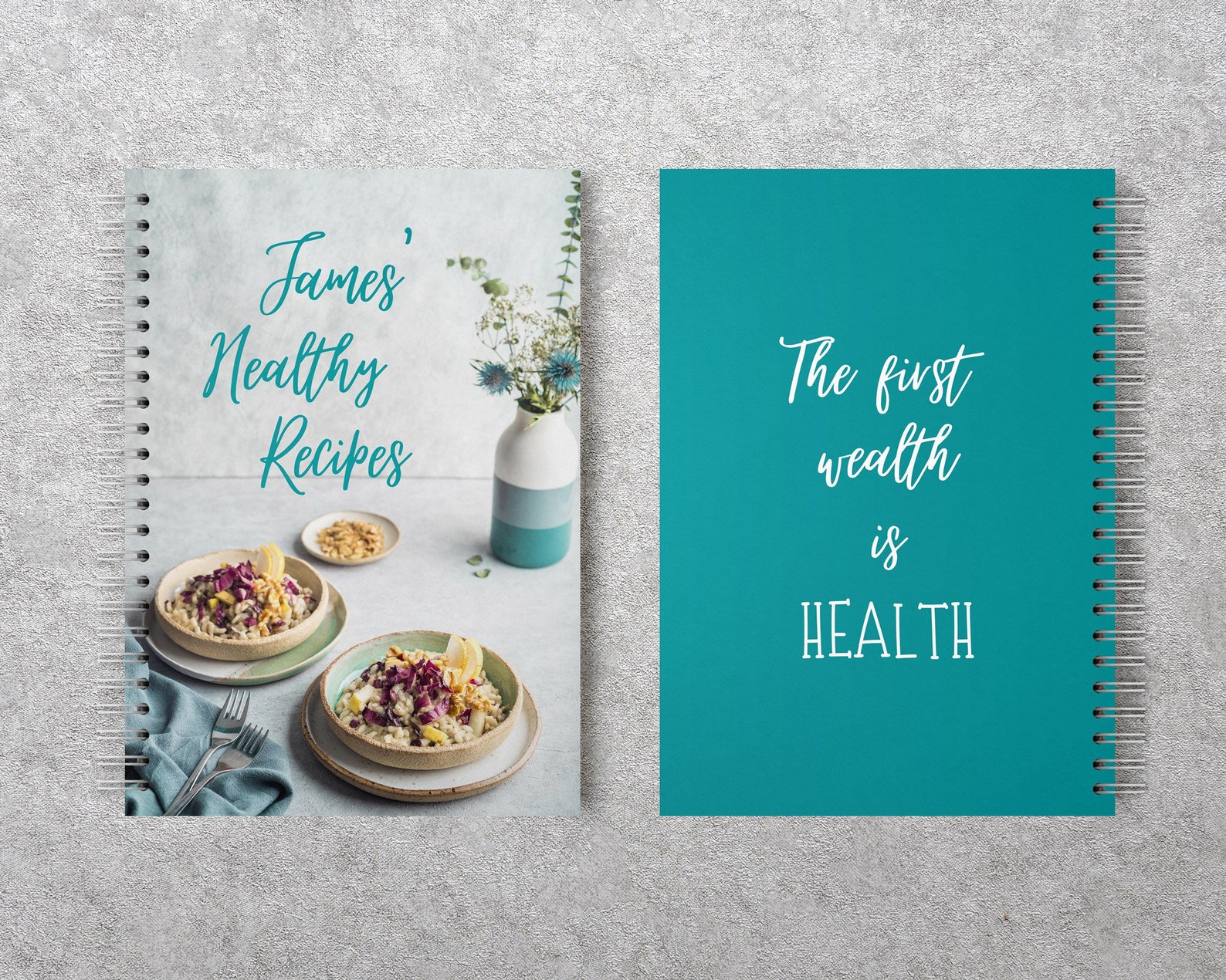 Personalised Healthy Recipe Notebook, A5 Blank Journal, Write Your Own ...