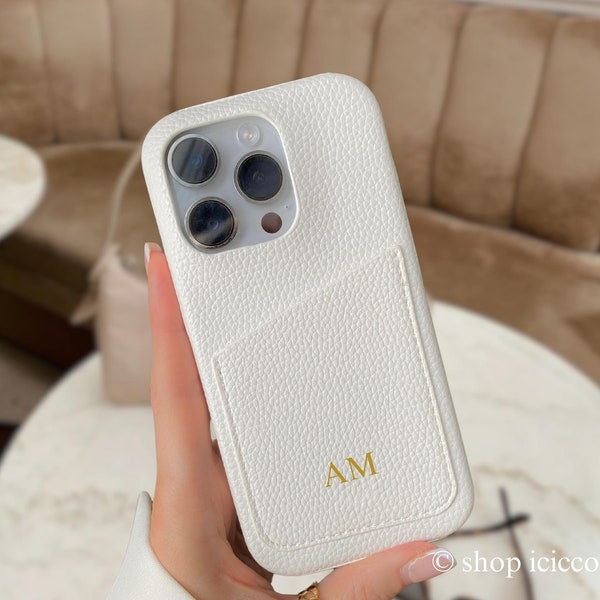 Personalized Initial Leather Phone Case - Etsy