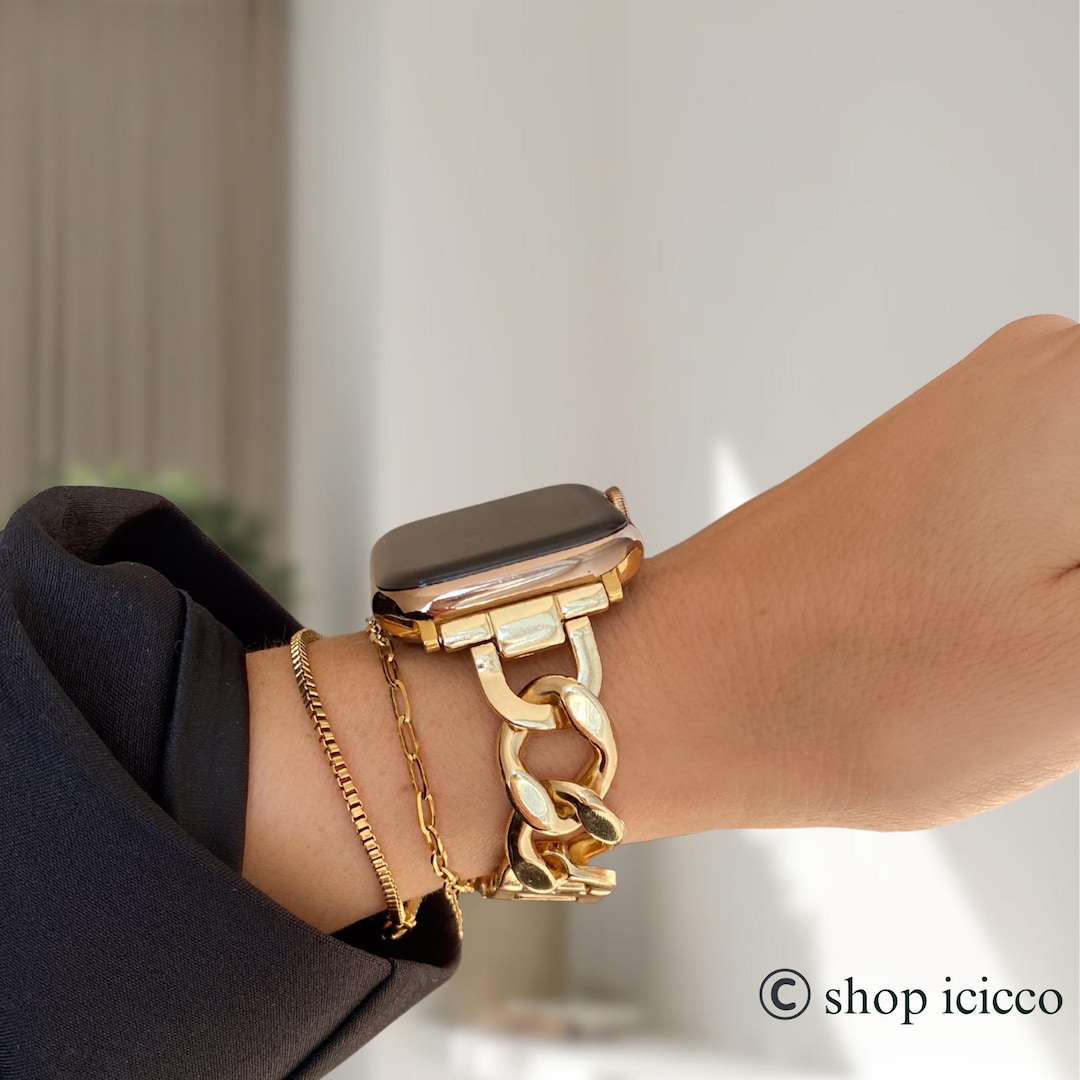 Gold Watch Band for Apple Watch Series 11 10 9 8 7 Apple Watch Jewelry ...