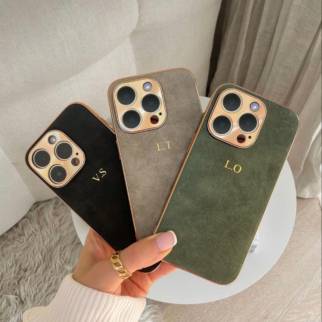 Personalized Soft Leather Phone Case for iPhone 16 Pro 15 14 13 12 ...