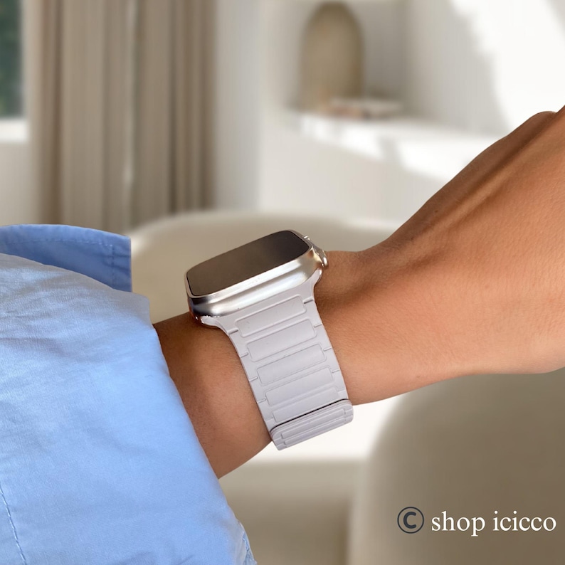 Soft Silicone Watch Band for Apple Watch Series 10 9 8 7 Magnetic ...