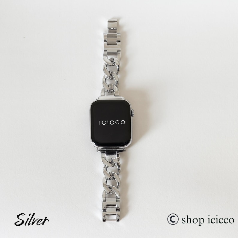 Chain Link Apple Watch Band 38mm 41mm 42mm 45mm 46mm 49mm, Metal ...