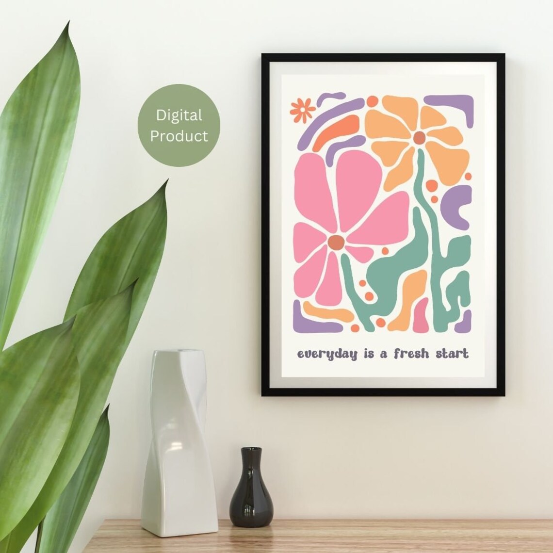 Boho Flower Wall Art, Boho Wall Art, Boho Gift, Flower Wall Art, Home ...