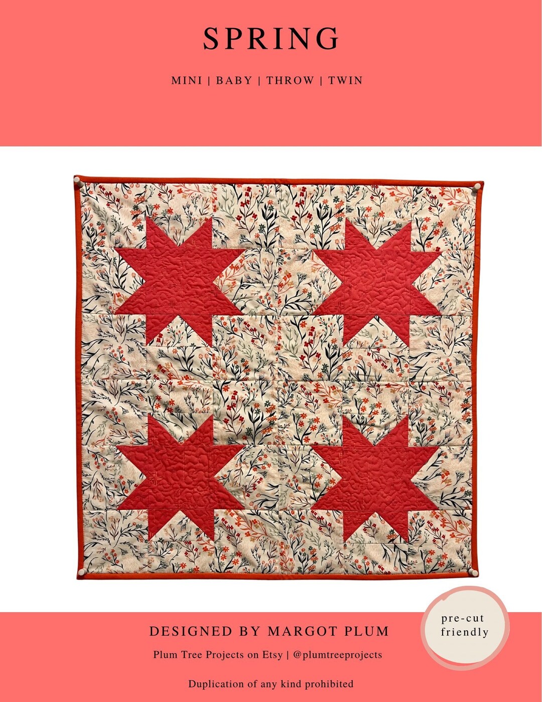 Spring - Quilt Pattern PDF | Beginner Quilt Pattern | Mini Quilt | Baby ...